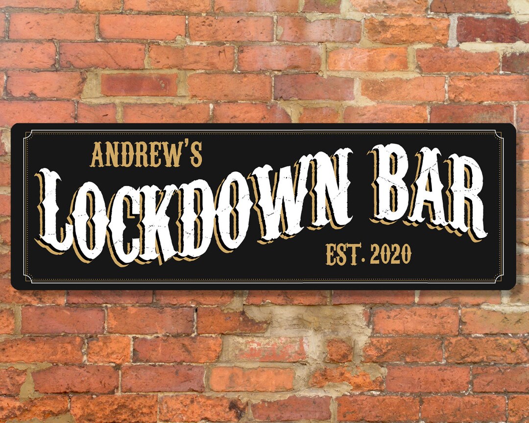 Personalisierte Lockdown Bar Retro Vintage Metallschild - Etsy.de