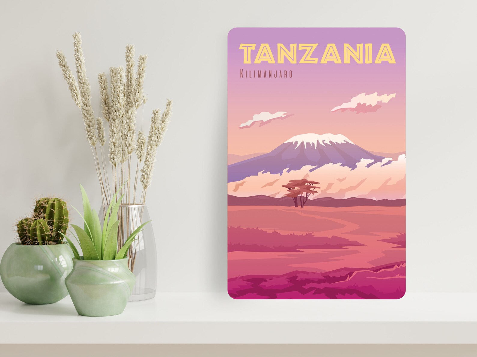 Tanzania Vintage Travel Poster Printed on Aluminium - Etsy