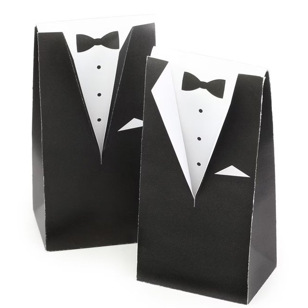 Tuxedo Black and White Tux Party Favor Boxes - Pack of 25 - Etsy