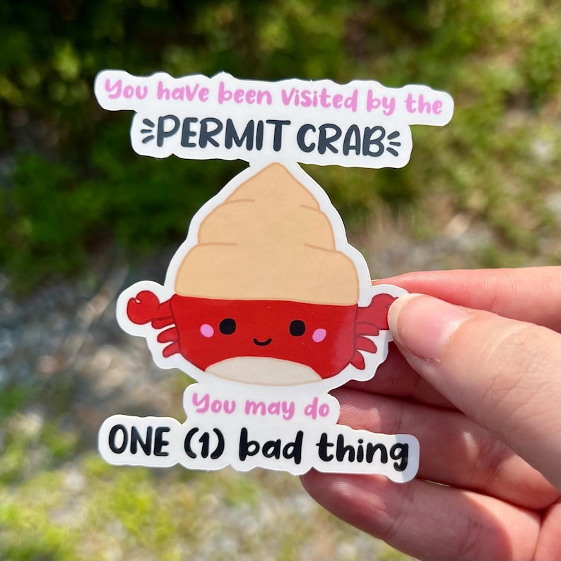 Permit Crab Sticker | Squishmallow Hermit Crab Plushie Vinyl Decal - Etsy