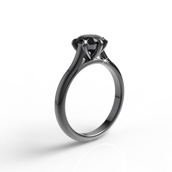 14K Black Gold Wedding Band and Engagement Ring Set 7 Mm - Etsy