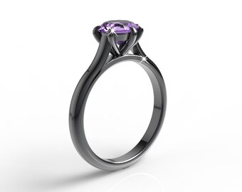 Black Amethyst Ring - Etsy