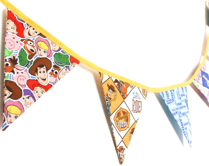 Toy Story Bunting, Woody Fabric Flags, Buzz Lightyear Garland, Kids ...