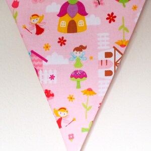Flower Fairy Garden Bunting, Magical Princess Fantasy Fabric Flags ...
