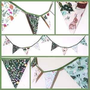 Woodland Animal Bunting, Cute Nature Fabric Flags, Forest Creatures ...