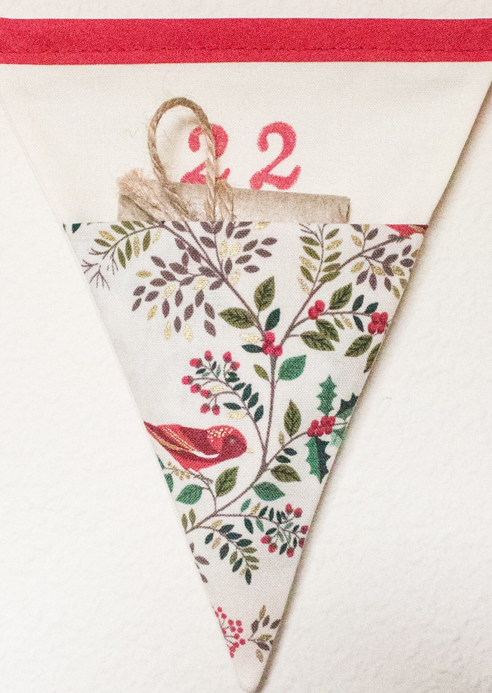 Advent Calendar Bunting, Traditional Red Green and Gold, Christmas ...