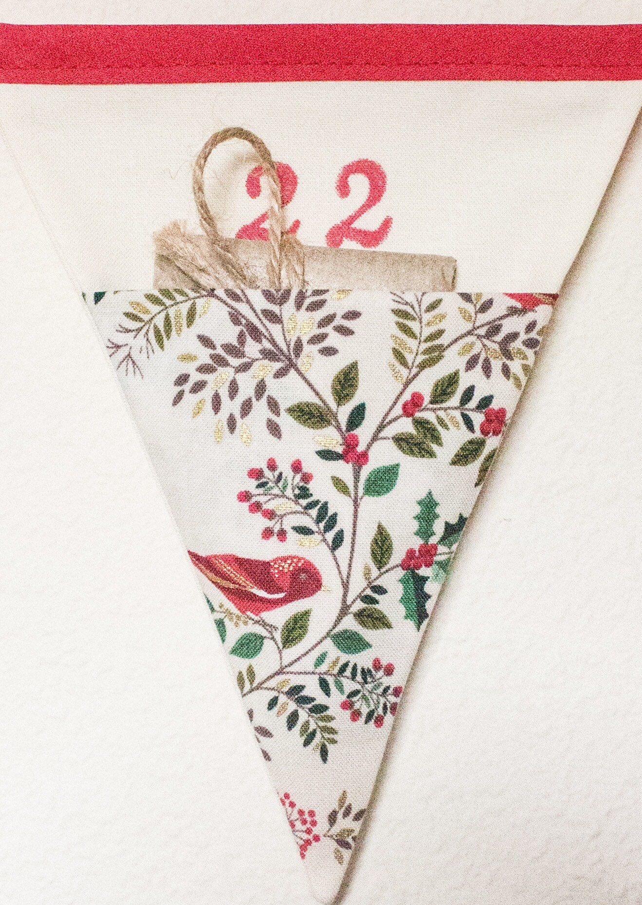 Advent Calendar Bunting, Traditional Red Green and Gold, Christmas ...