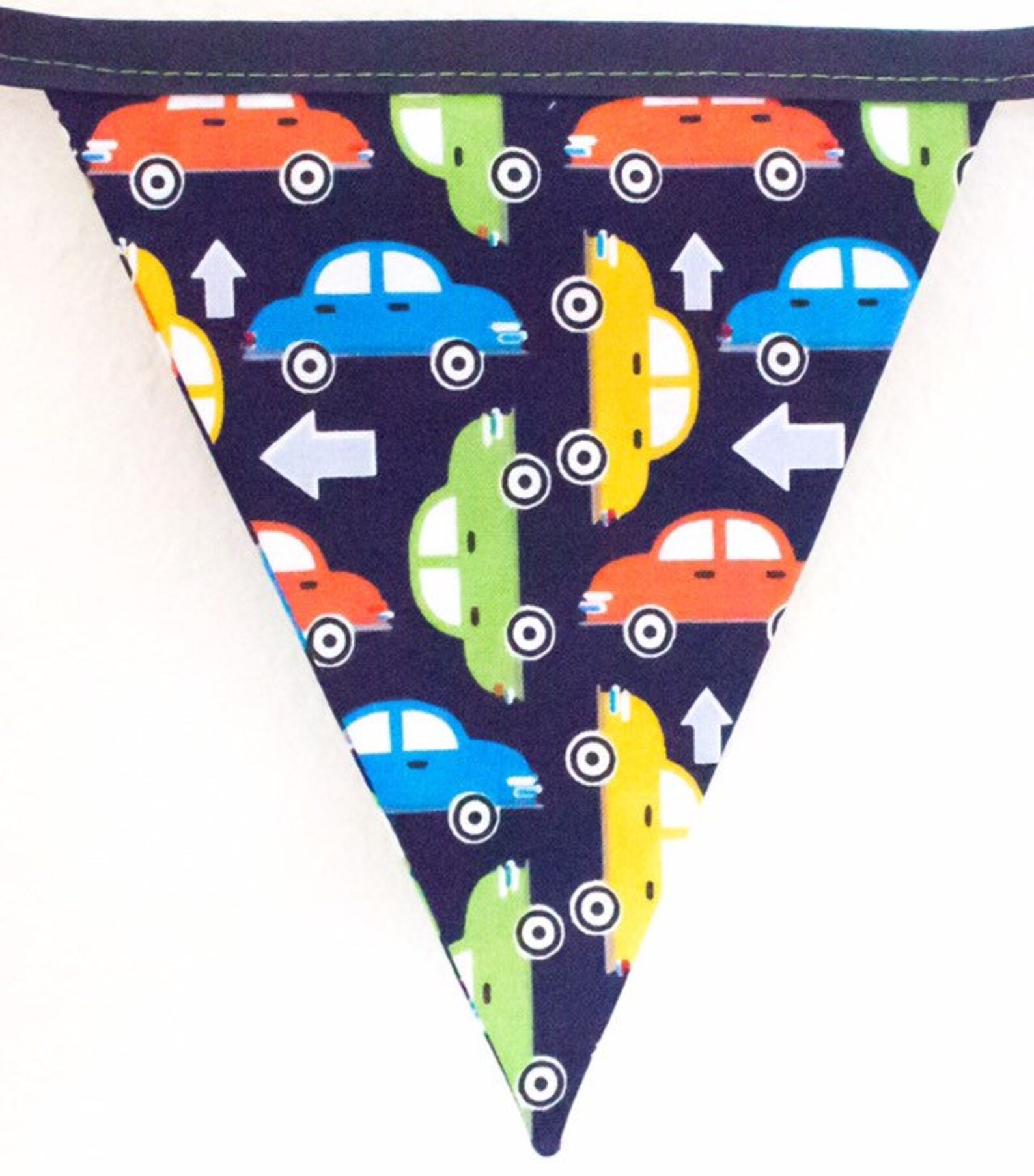 Vehicle Themed Bunting, Racing Cars Trucks Fabric Flags, Fire Engine ...