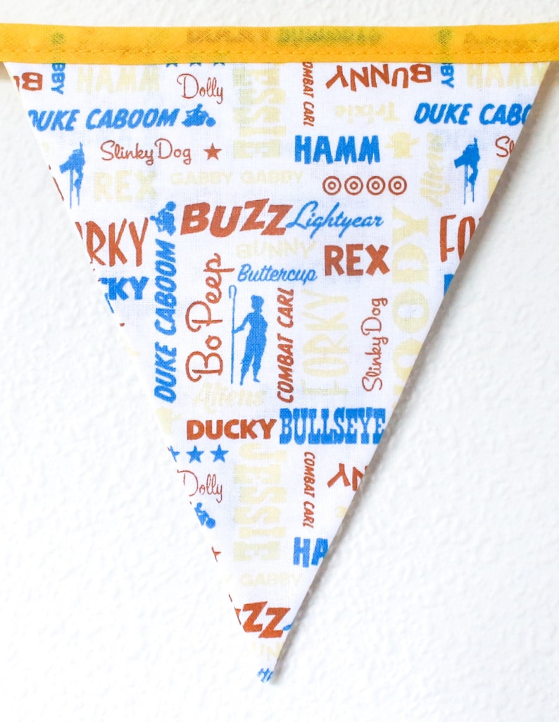 Toy Story bunting Woody fabric flags Buzz Lightyear garland | Etsy
