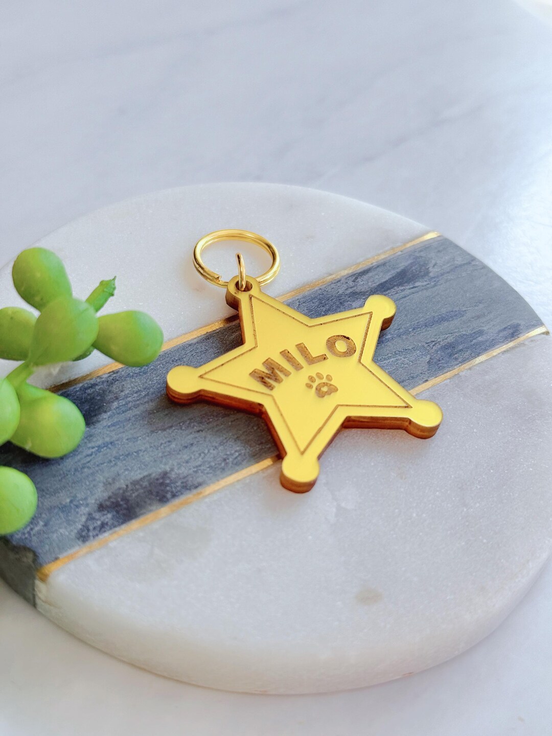 Custom Acrylic Pet ID Tag: Sheriff Heart, Personalized Dog Cat Name - Etsy