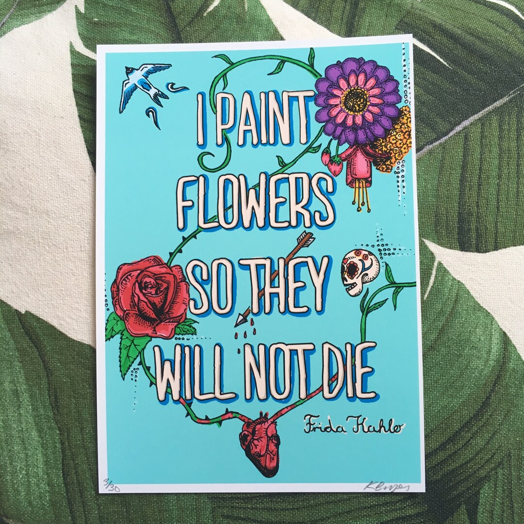 Frida Kahlo Typographic, Original Illustration Fine Art Print ...