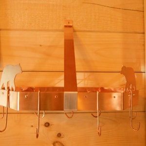Wall Mounted Solid Copper Pot Rack With Bear - Etsy