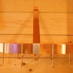 Wall Mounted Solid Copper Pot Rack - 20" - Etsy