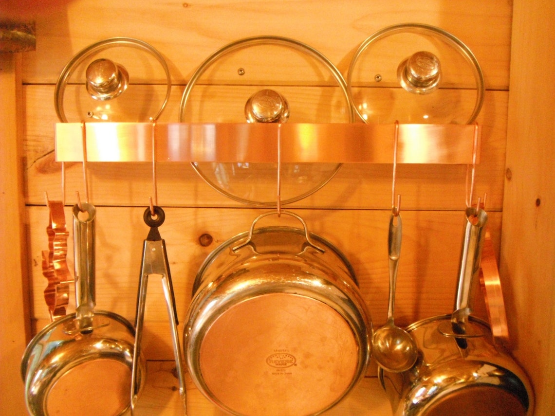 Wall Mounted Solid Copper Pot Rack (FREE SHIPPING) - Etsy