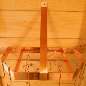 Wall Mounted Solid Copper Pot Rack - 20" - Etsy