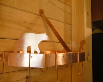 Wall Mounted Solid Copper Pot Rack | Etsy