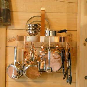 Wall Mounted Solid Copper Pot Rack - 20" - Etsy