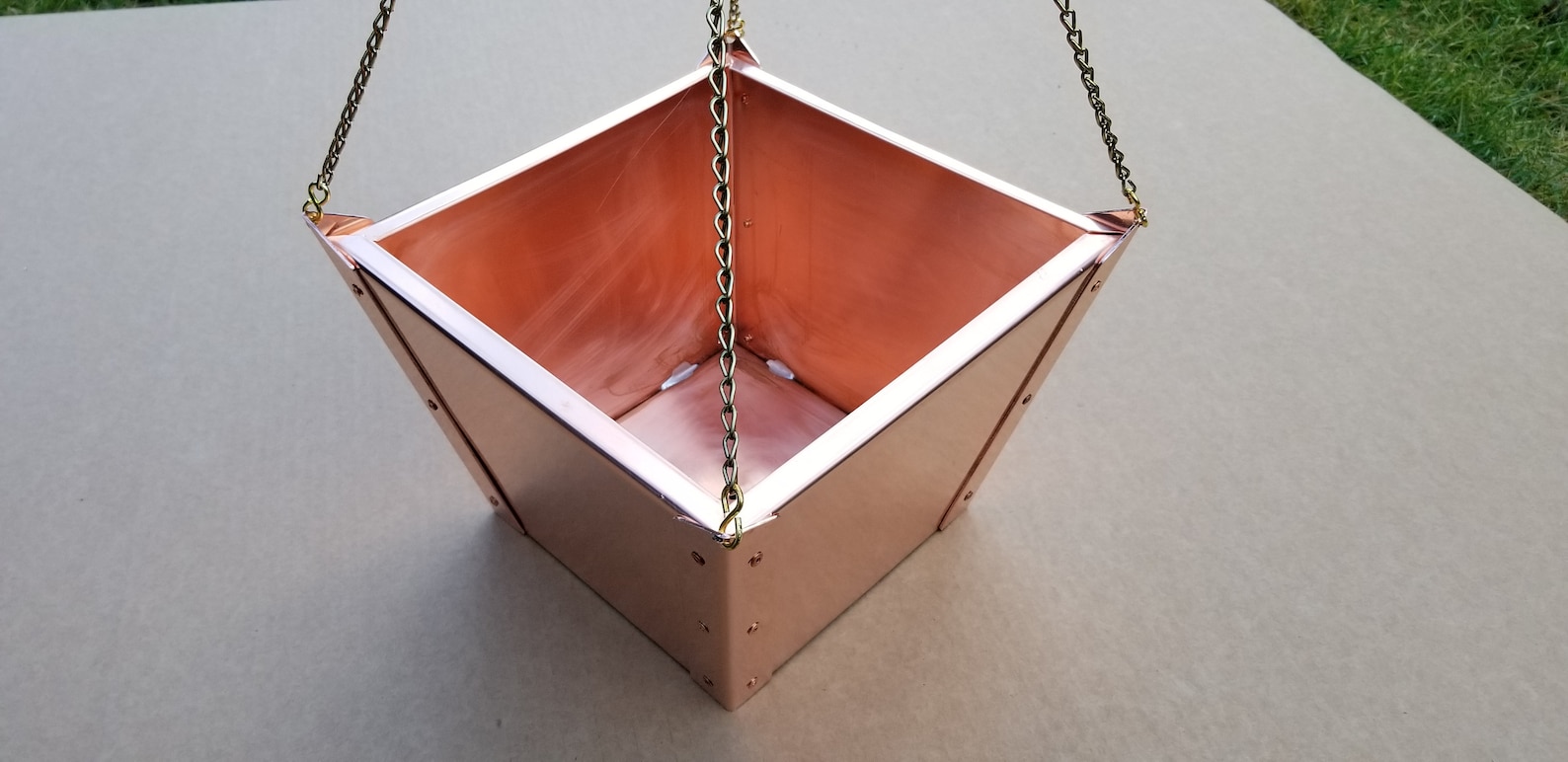Solid Copper Hanging Planter (free Shipping) - Etsy