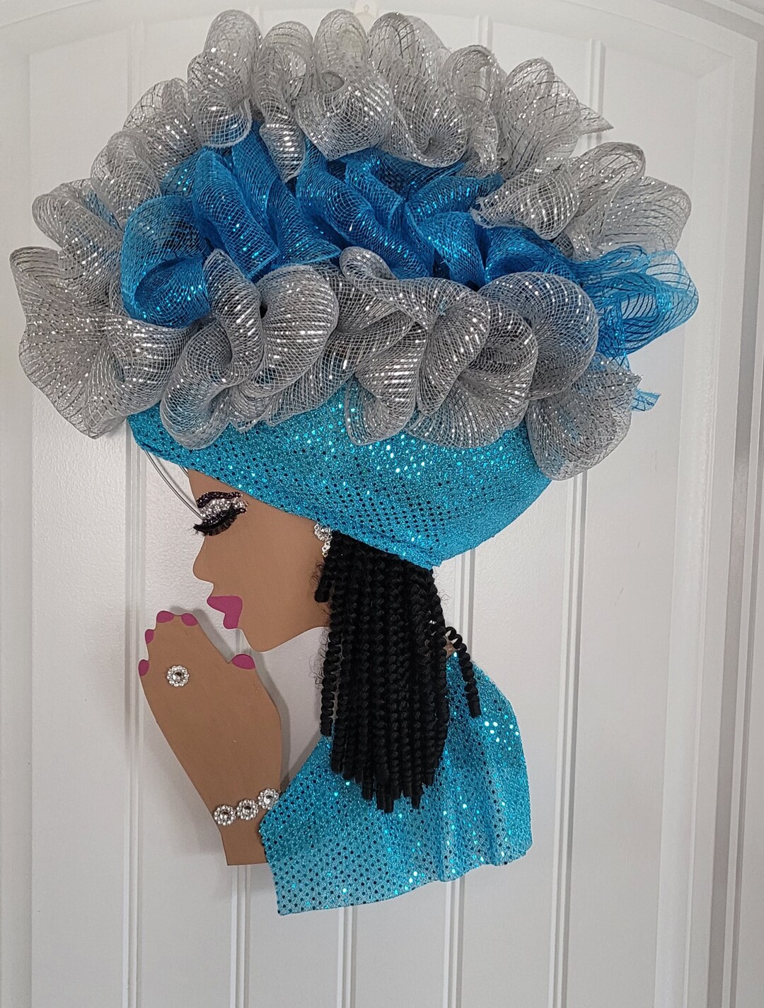 Wall Hanging Diva, Turquoise and Silver - Etsy