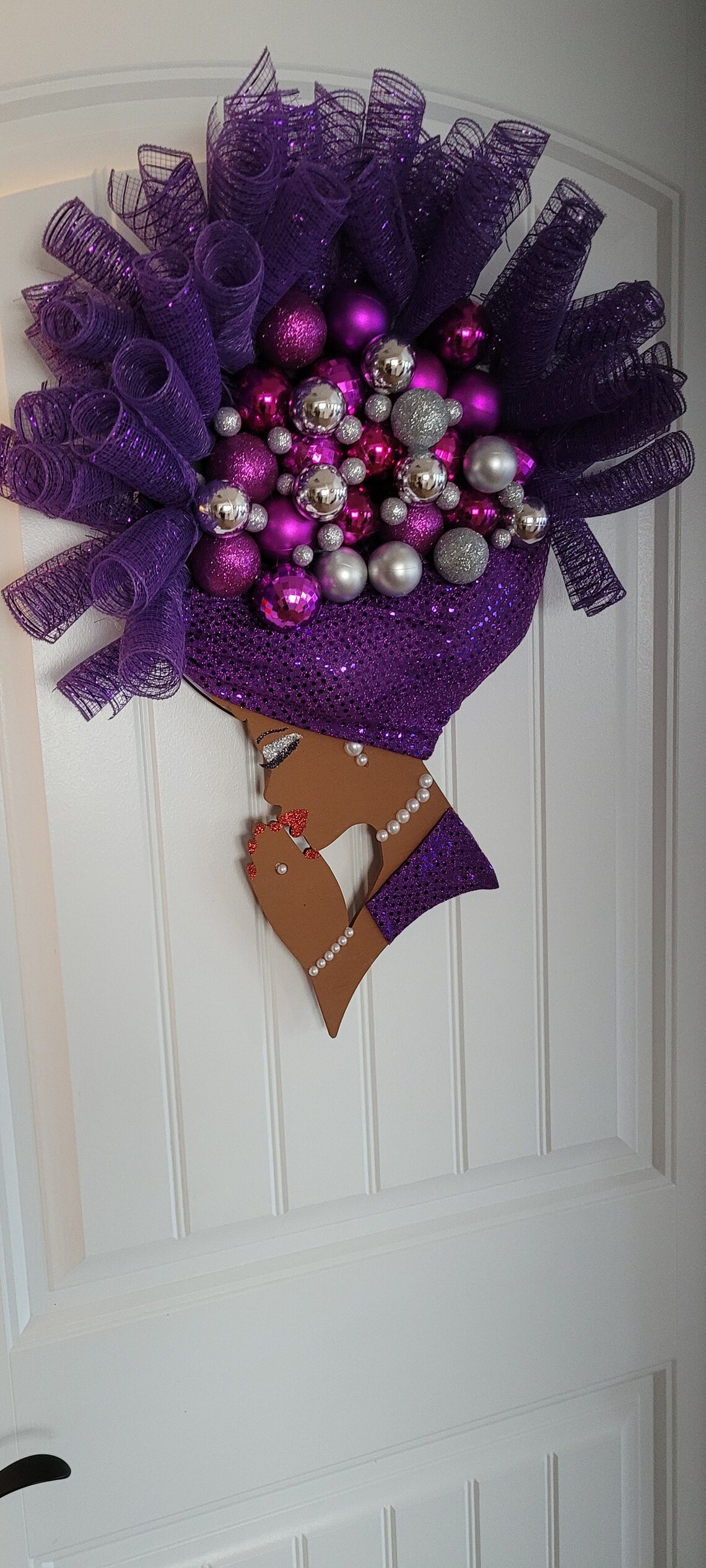 Purple and Silver Diva Wreath/ Praying Lady Wreath/ - Etsy