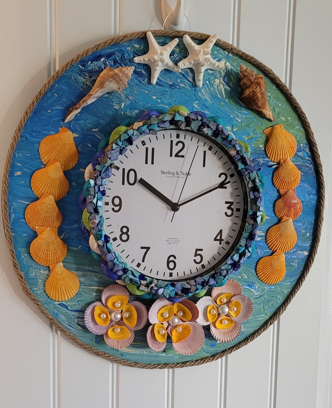 Nautical Clock,seashell Clock, Oversize Clock - Etsy