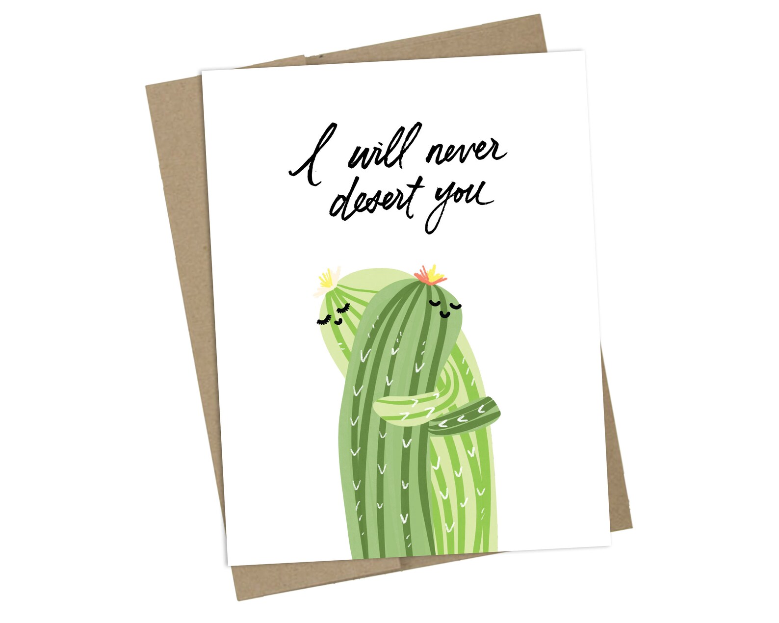Cute Cacti Hugging Card, Desert Greeting Card, Friendship Card, Card ...