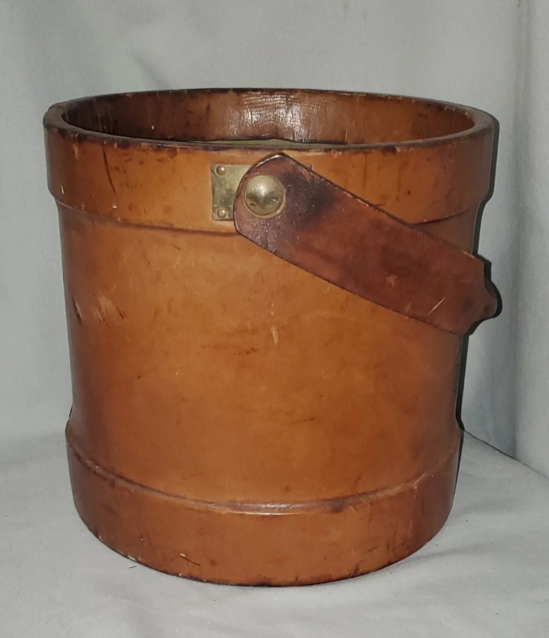 Vintage British WWII Battleship Cruiser 12 Leather Cordite BUCKET Great ...