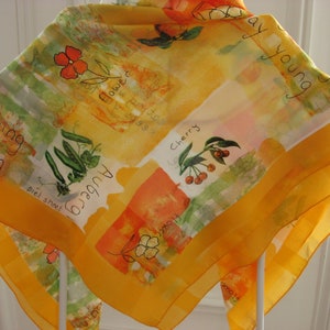 Vintage FRUITS and VEGETABLES SCARF is a Great Gift for Vegan - Etsy