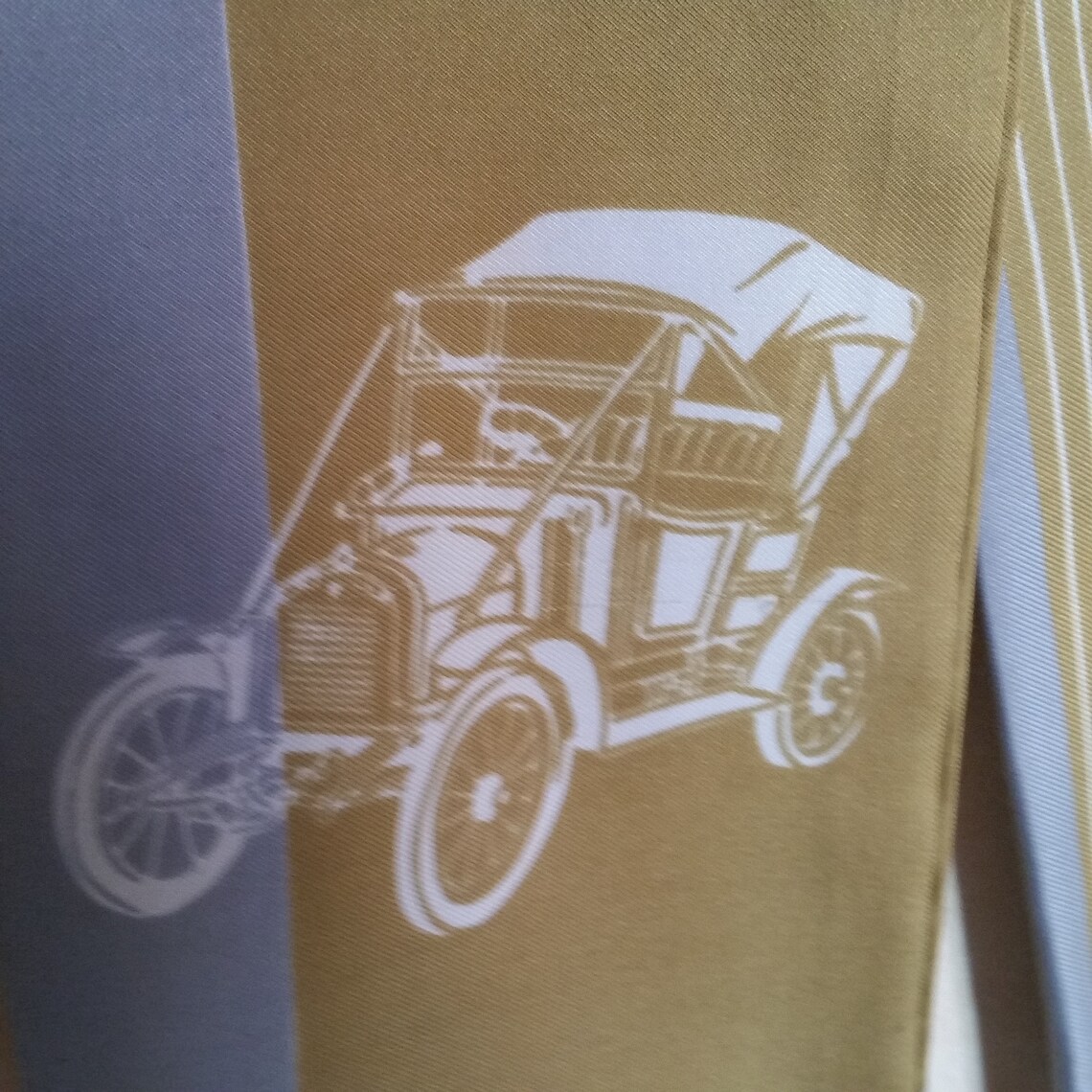 Antique Car French Scarf Model T Automobiles on Stripes of - Etsy