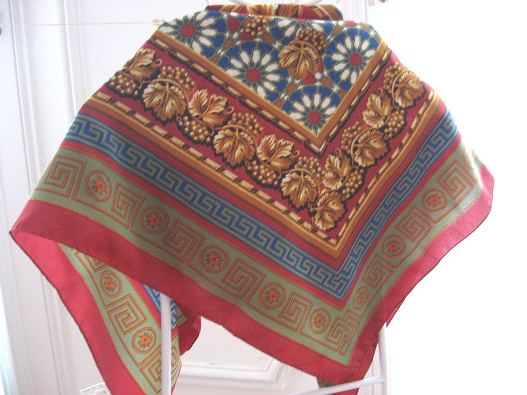 Vintage WINE LOVER SCARF by Emmanuel Laurent of Grapes and - Etsy