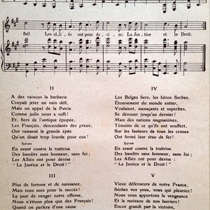 1915 WWI FRENCH MUSIC Sheet 'la Francaise' a Heroic Song From the Great ...