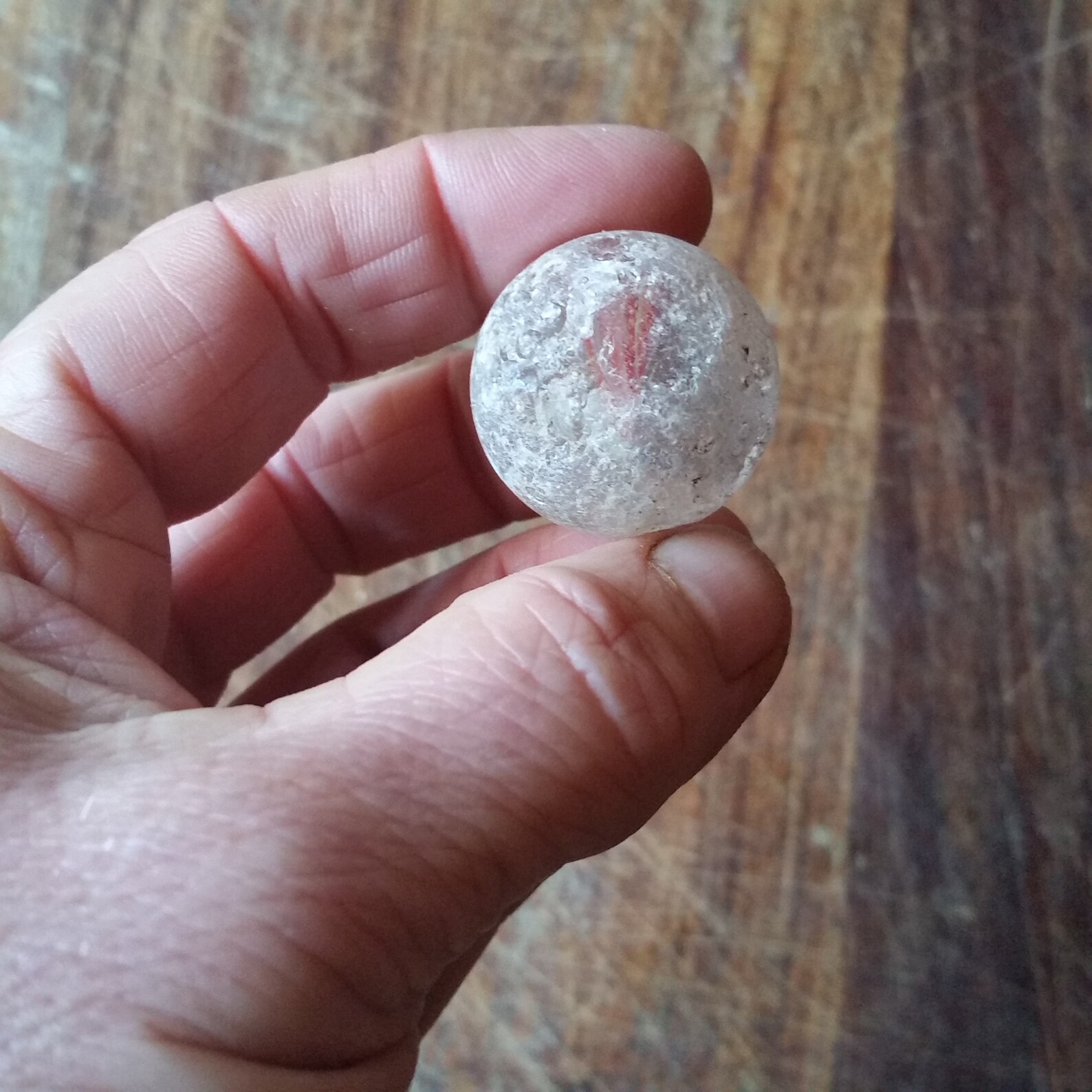Antique ONION SKIN MARBLE, Shrunken Core of Multi Colors, Large ...