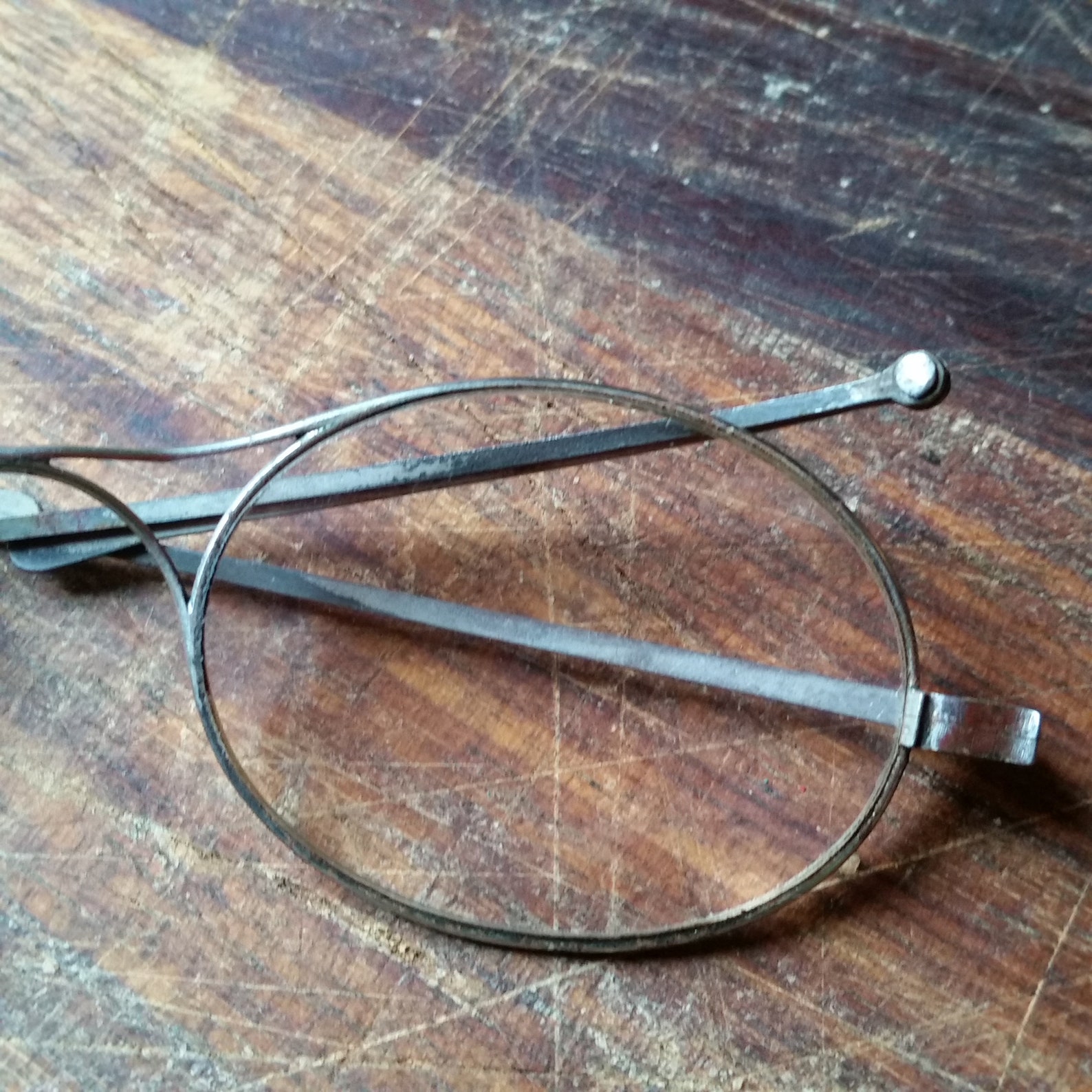 Antique FRENCH READING EYEGLASSES With Hinged Arms, Oval Lenses in ...
