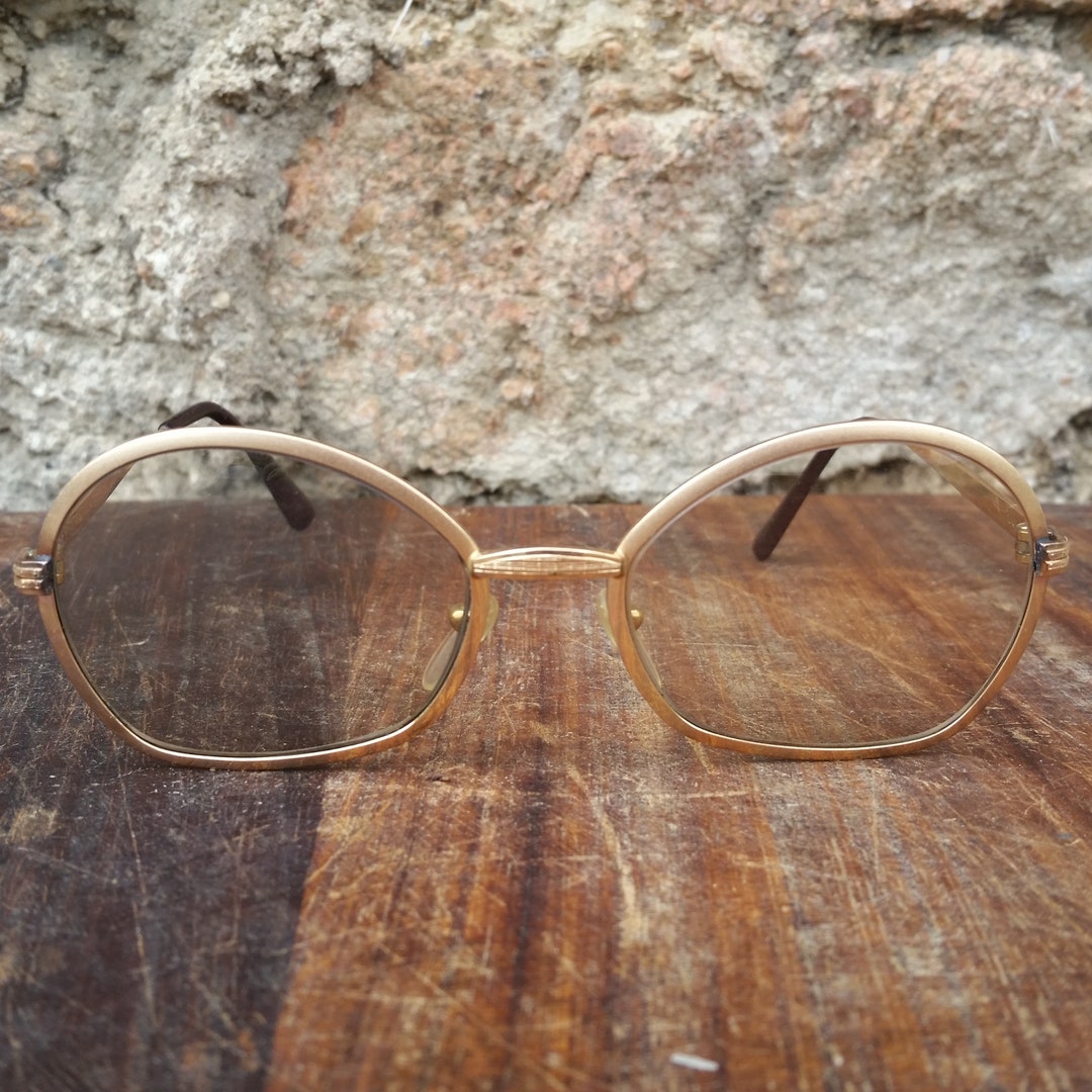 1960s French Amor Eyeglasses, True Boho Vintage Look With Rounded Gold ...