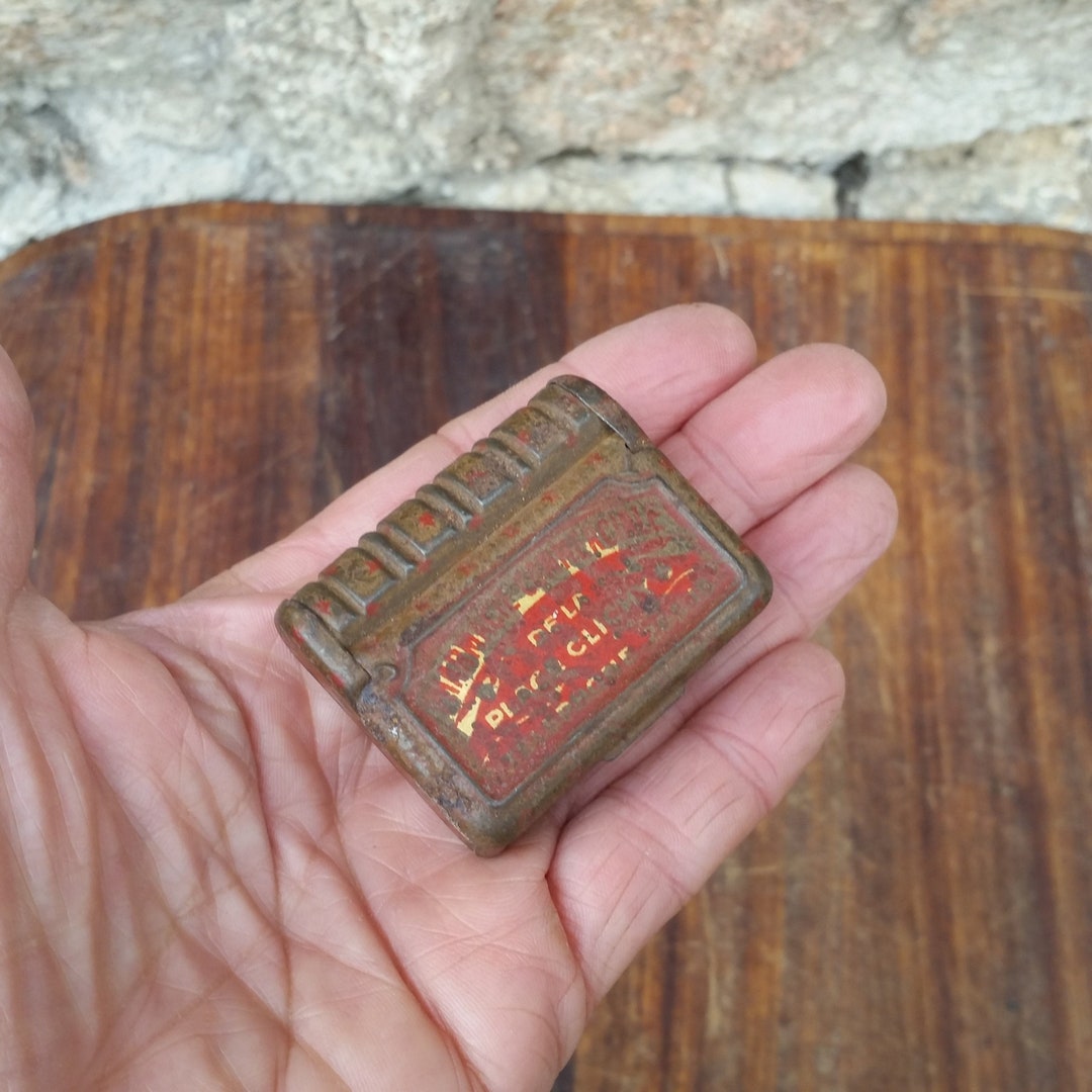 Antique FRENCH MATCH BOX Tin, Book Shaped With Striker Plate. Old ...