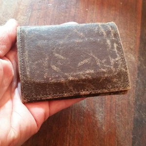Art Deco FRENCH MIRROR WALLET in Leather With 2 Mirrors. Gentleman's ...
