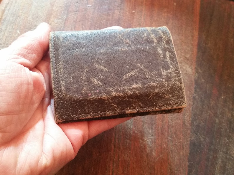 Art Deco FRENCH MIRROR WALLET in Leather With 2 Mirrors. - Etsy