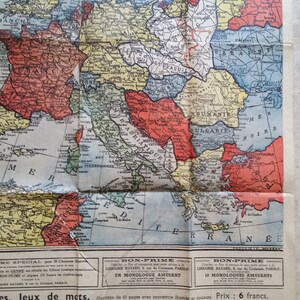 Vintage 1939 WW2 MAP of EUROPE With French Song Lyrics on the Reverse ...
