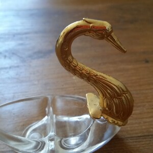 Vintage SWAN SALT PEPPER Dish From France, With Tiny Spoon. Also Use as ...