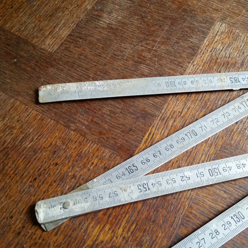 Vintage FRENCH FOLDING RULER 2 meters concertina style. Metal | Etsy