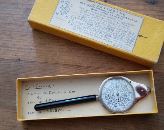 1940s French Map Measuring Tool, HC HB Curvimeter With Original Box ...
