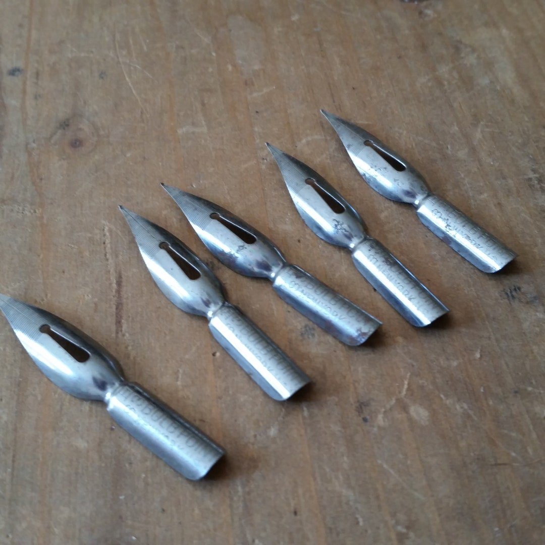 Antique Eagle Pencil Co Pen Nibs for Dipping Ink Pens, E830 Bulb Point ...