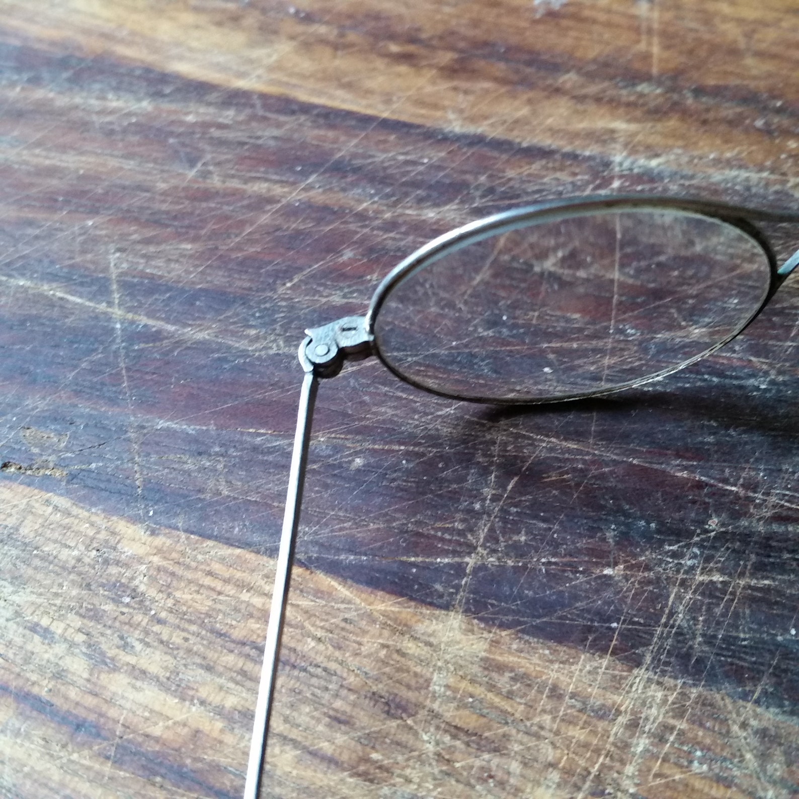 Antique FRENCH READING EYEGLASSES With Hinged Arms, Oval Lenses in ...