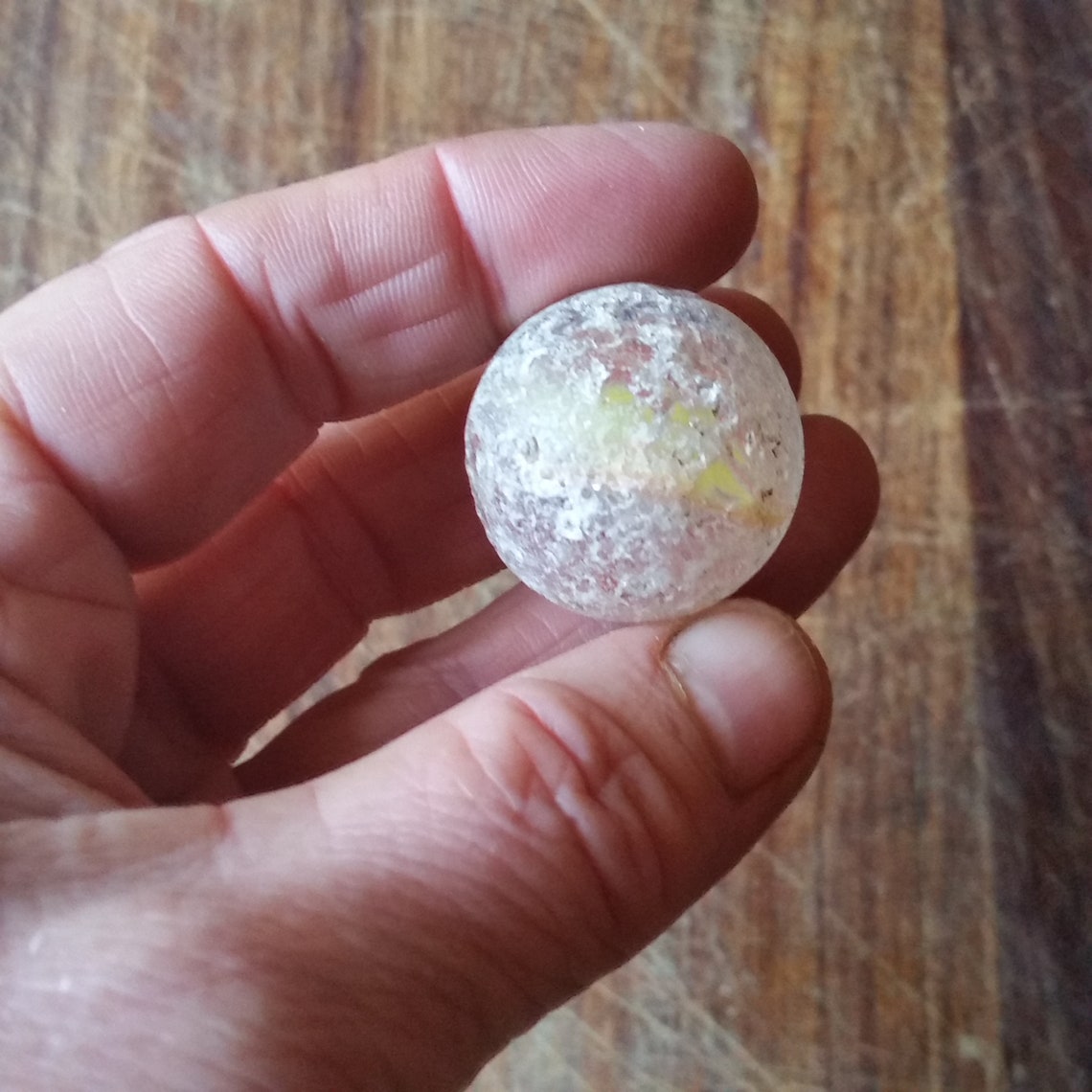 Antique ONION SKIN MARBLE, Shrunken Core of Multi Colors, Large ...