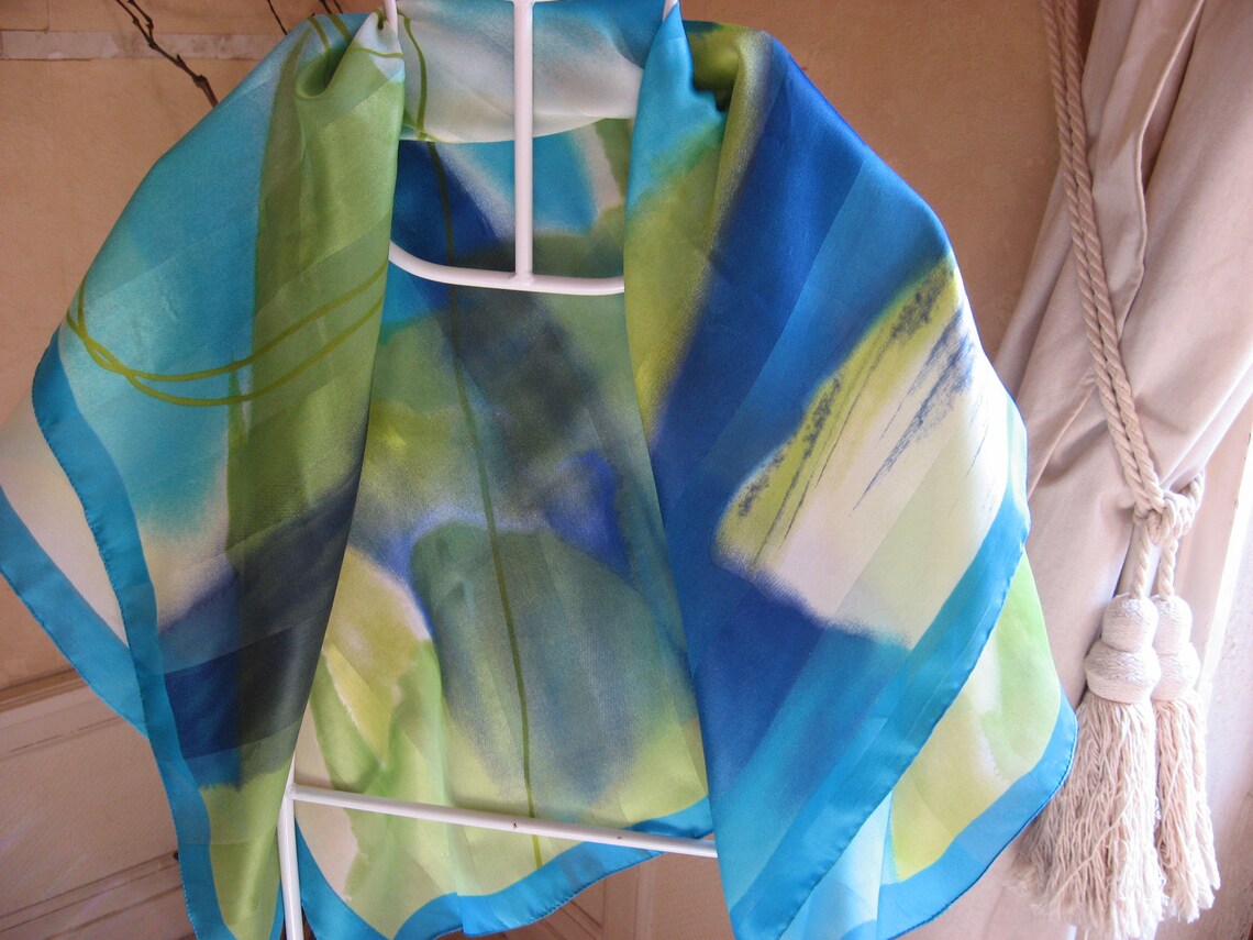 Vintage FRENCH MODERN ART Scarf in Luxurious Rich Colors. - Etsy