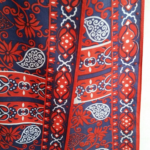 1960s Boho French Vintage Scarf of flowers and abstra… - Gem
