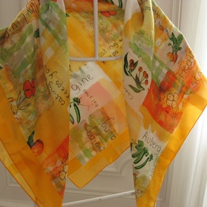 Vintage FRUITS and VEGETABLES SCARF is a Great Gift for Vegan - Etsy