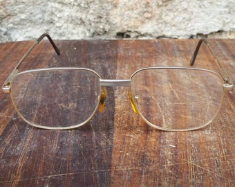 Vintage FRENCH BOHO STYLE Eyeglasses, Square Lenses, With Classic Gold ...