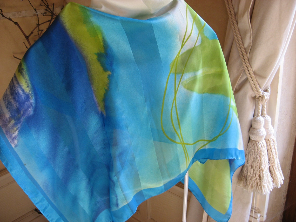 Vintage FRENCH MODERN ART Scarf in Luxurious Rich Colors. - Etsy