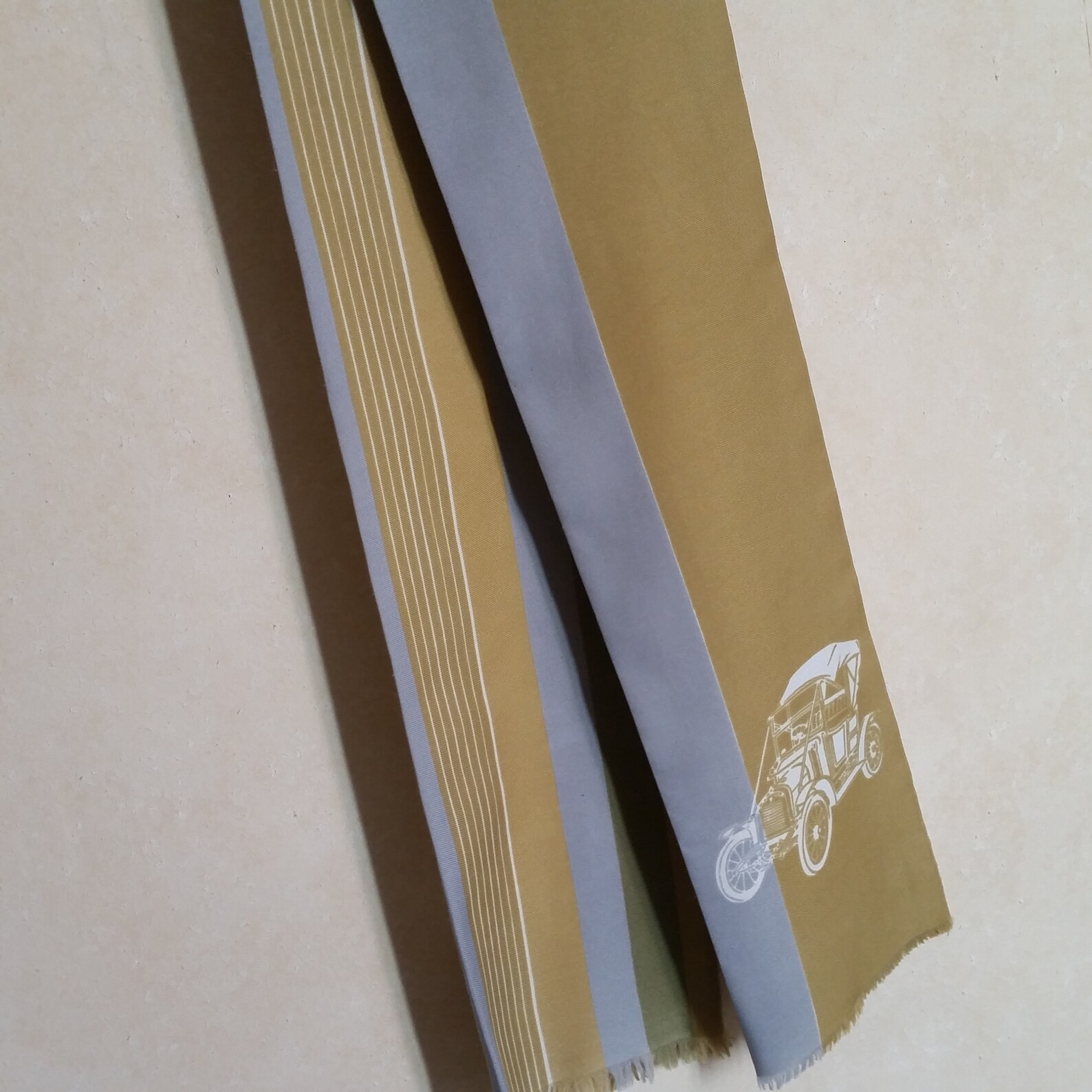 Antique Car French Scarf Model T Automobiles on Stripes of - Etsy